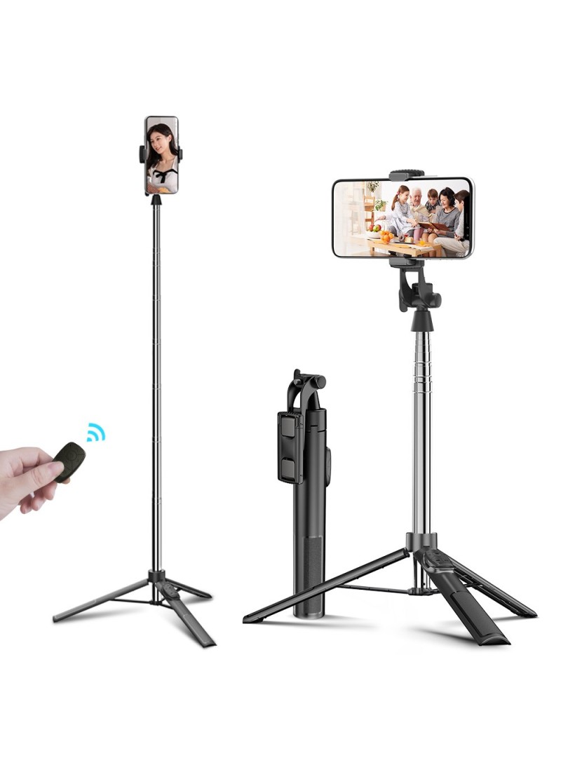 A35 1.6m Cell Phone Selfie Stick Tripod Smartphone Tripod Stand Tall Extendable Phone Tripod with Wireless Remote for iPhone Android L1.8 x W2.3 x H63 inch ishtari